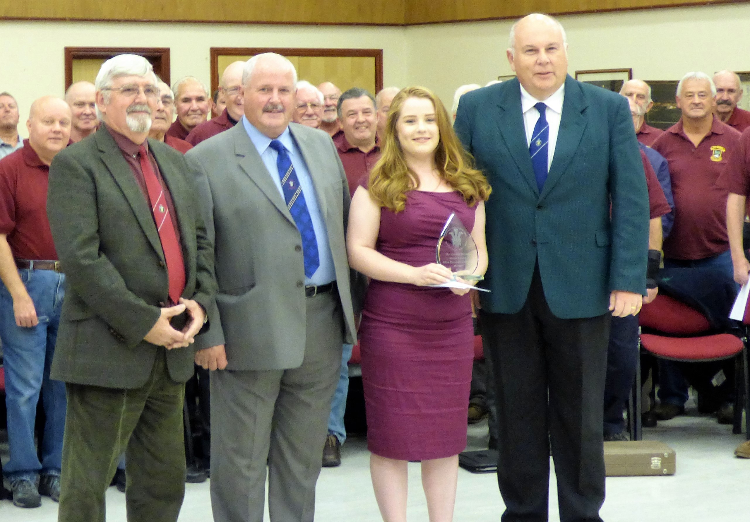 Ffion Edwards receives award from Welsh Association of Male Choirs ...